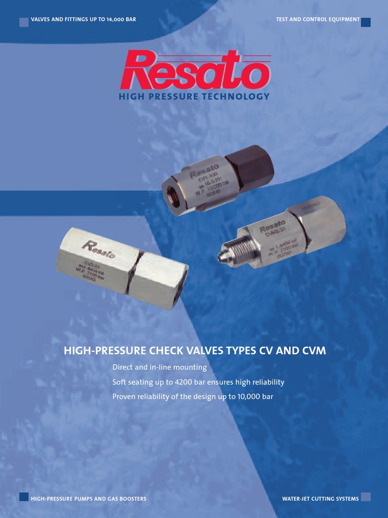 Resato Check Valve | PDF | Valve | Liquids