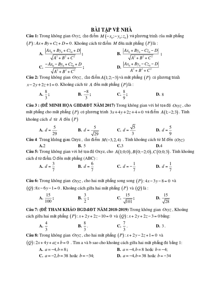 Btvn - Pt Mặt Phẳng p2 | PDF