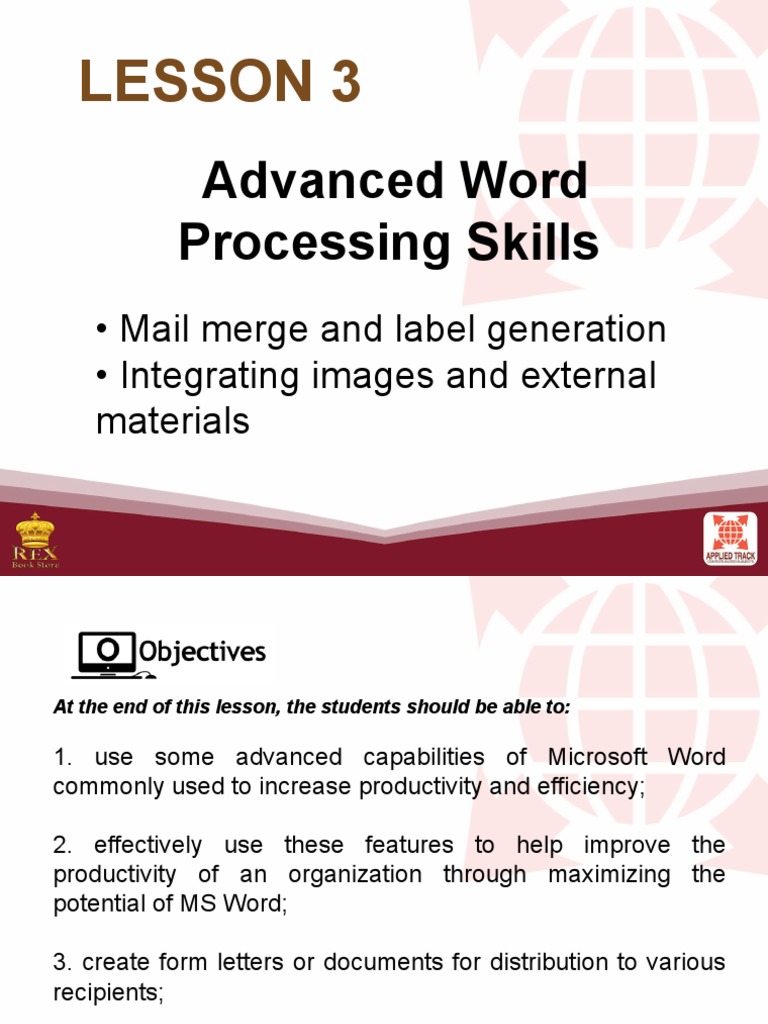 L3 Advanced Word Processing Skills | Download Free PDF | Microsoft Word | Graphical User Interfaces
