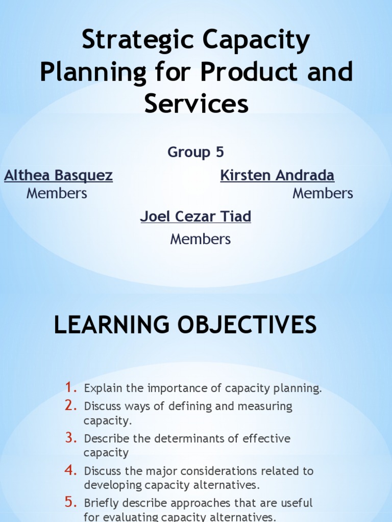Strategic Capacity Planning of Products and Services | PDF ...