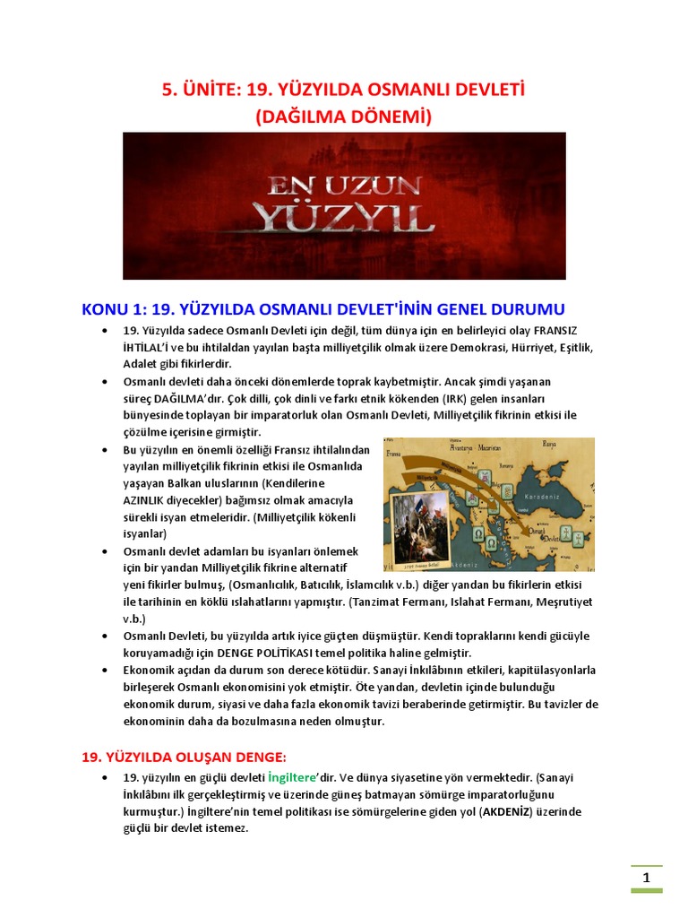 Unite 19. Yuzyilda Osmanli Devleti Dagilma Donemi | PDF