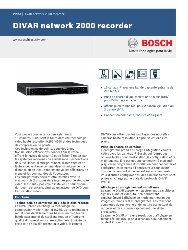 3 - Stockeur Divar Network 2000 16ip | PDF | USB | Connectique