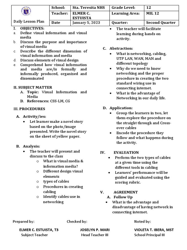 MIL Lesson Plan 010523 | Download Free PDF | Lesson Plan | Information