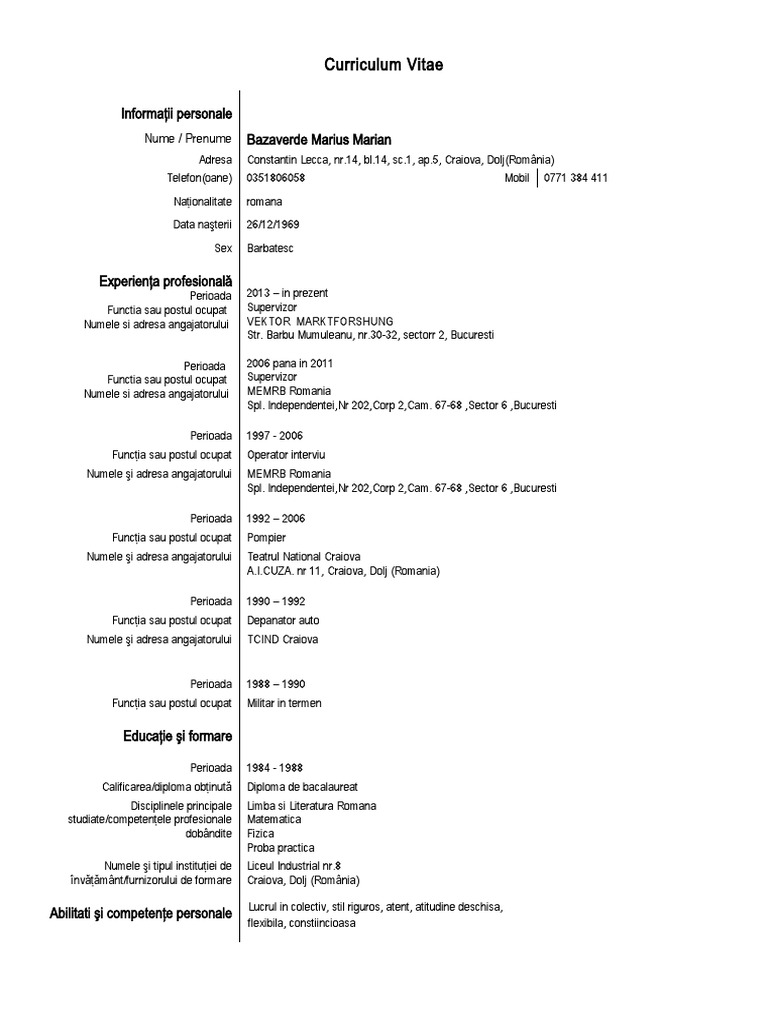 CV Marius | PDF
