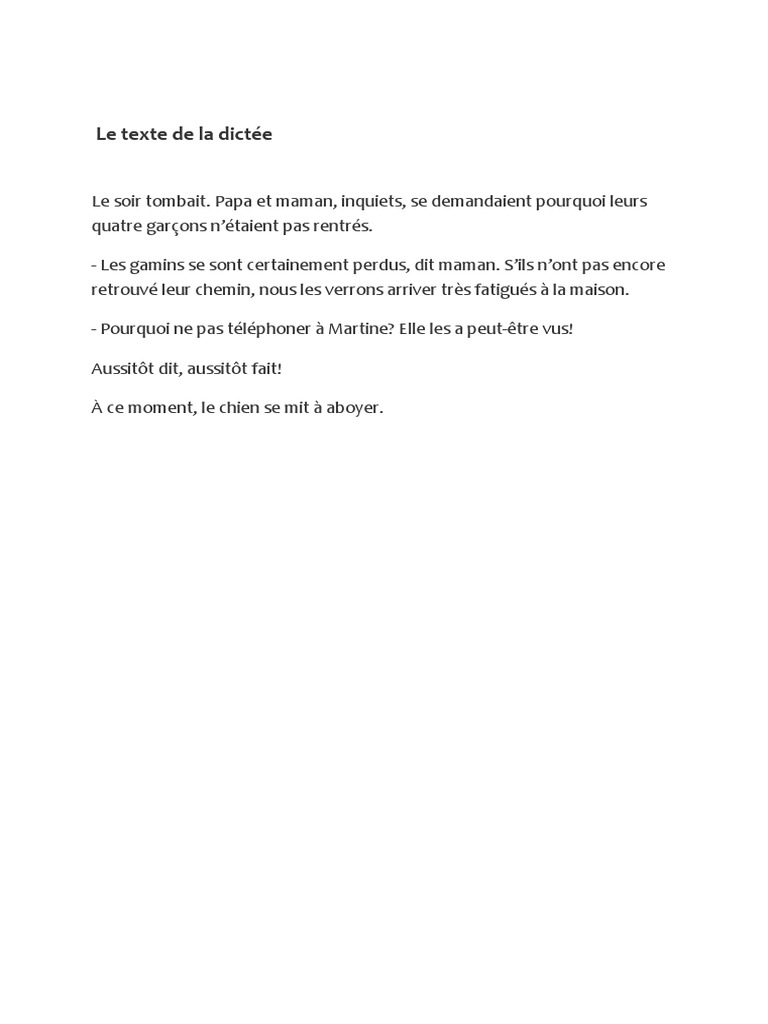 Dictée | PDF