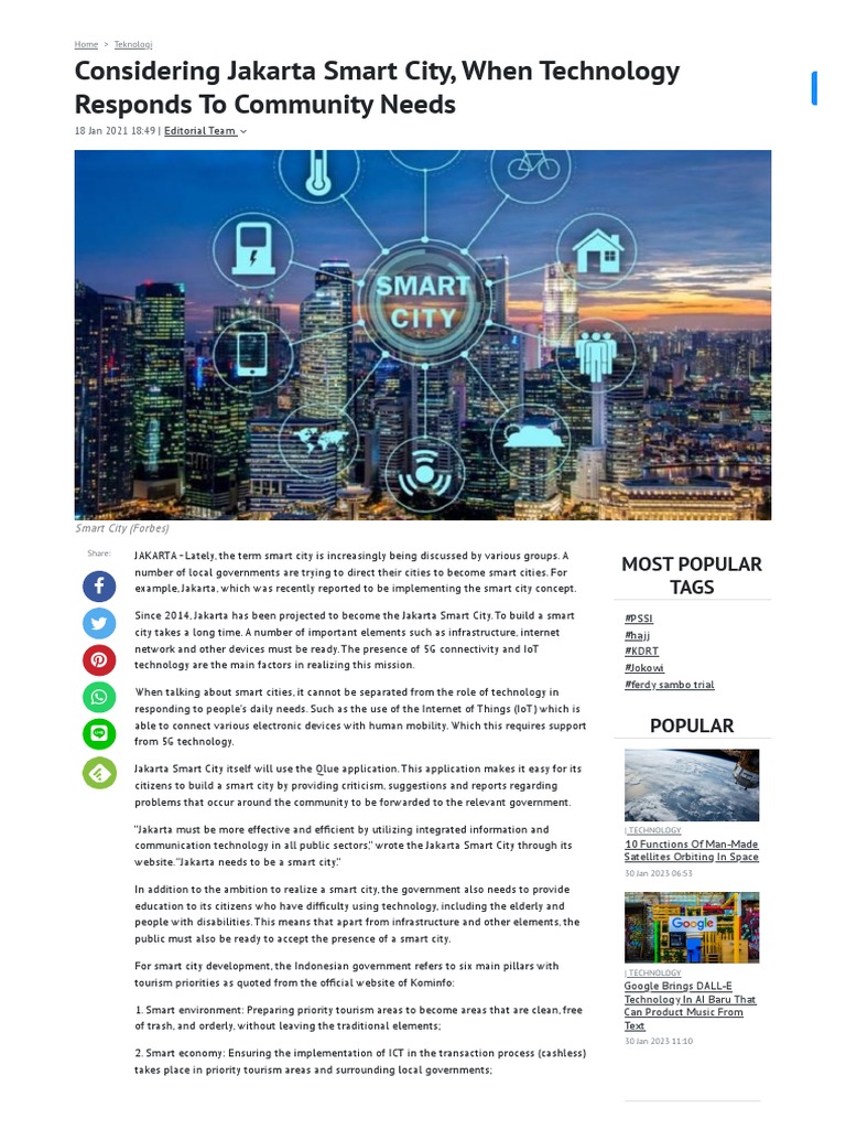 Considering Jakarta Smart City, When Technology Responds To Community ...