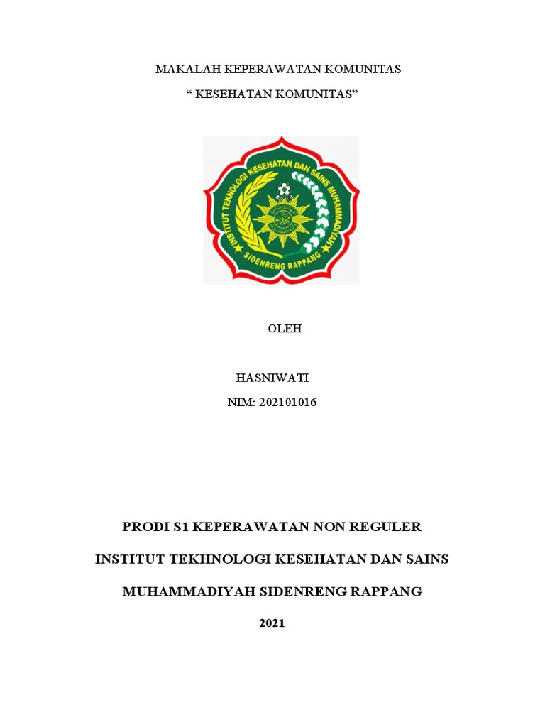 Makalah Keperawatan Komunitas | PDF | Pengembangan Diri | Kesehatan Holistik