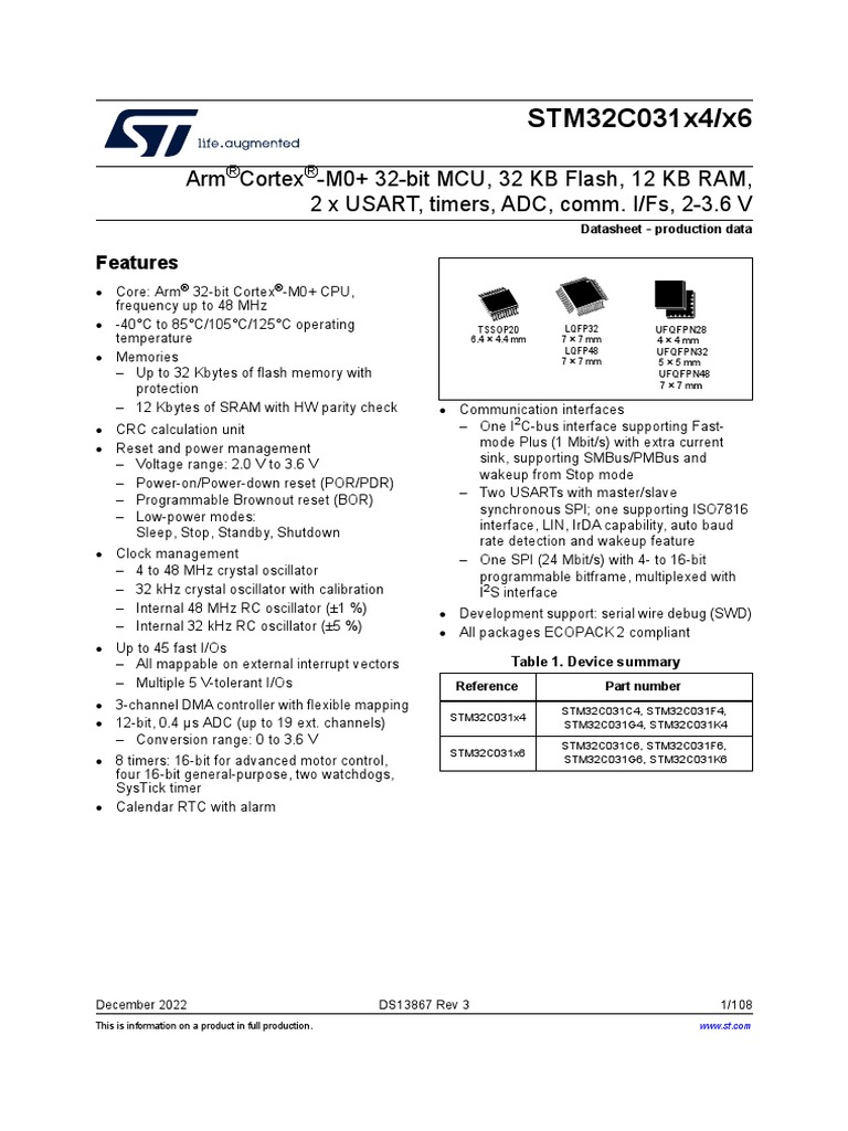 STM 32 C 031 | PDF