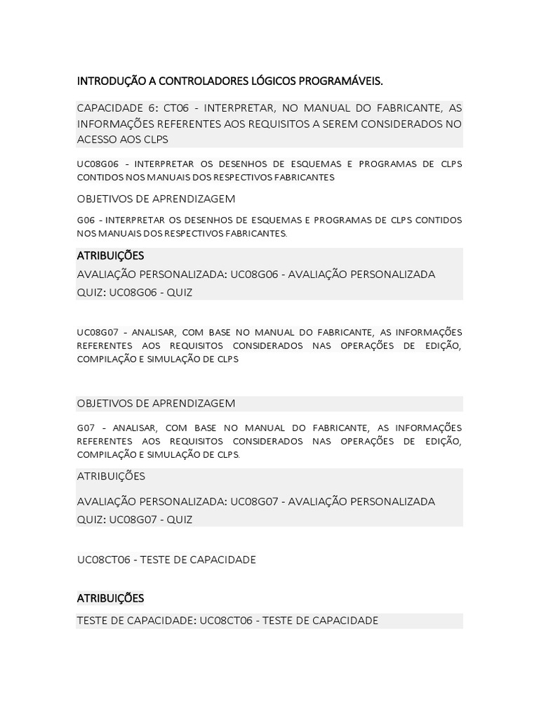 Introdução A Controladores Lógicos Programáveis - Cap - 04 | PDF ...