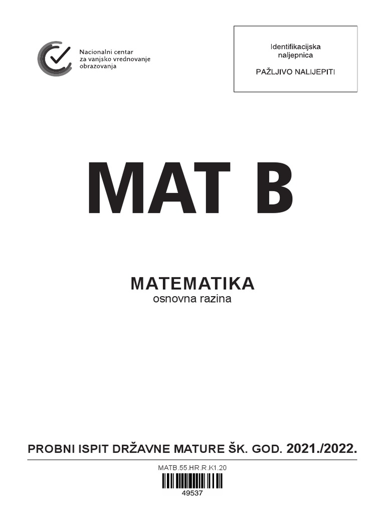 Mat B: Matematika | PDF