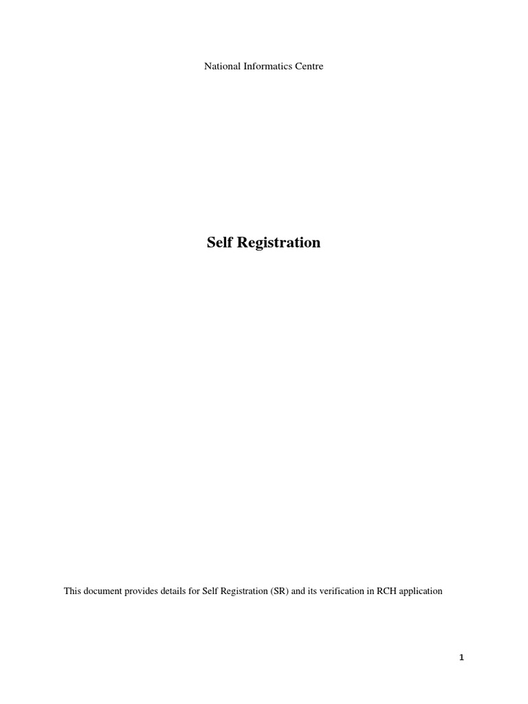 User Manual of Self Registration | PDF | Pregnancy | Personal ...