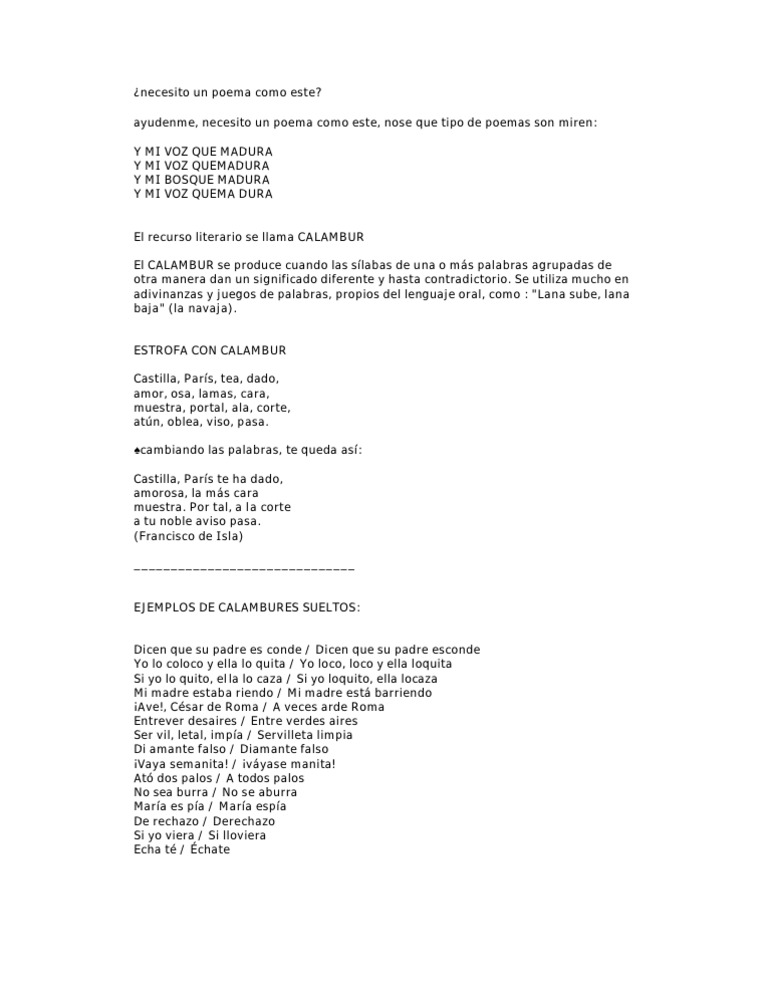 Calambur Ejemplos | PDF