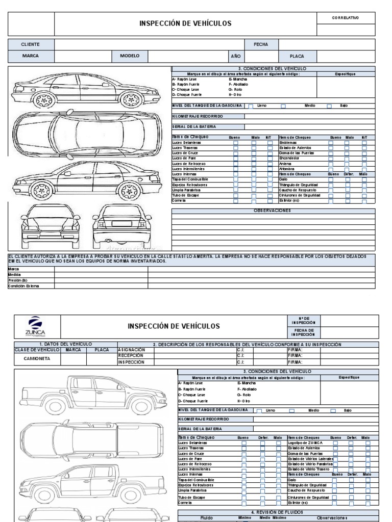 a40-f0r-001 Inspección de Vehiculos | PDF | Vehículos de ruedas ...