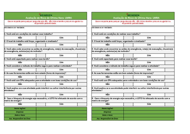 Anexo 5 - Formulário de LMRA | PDF