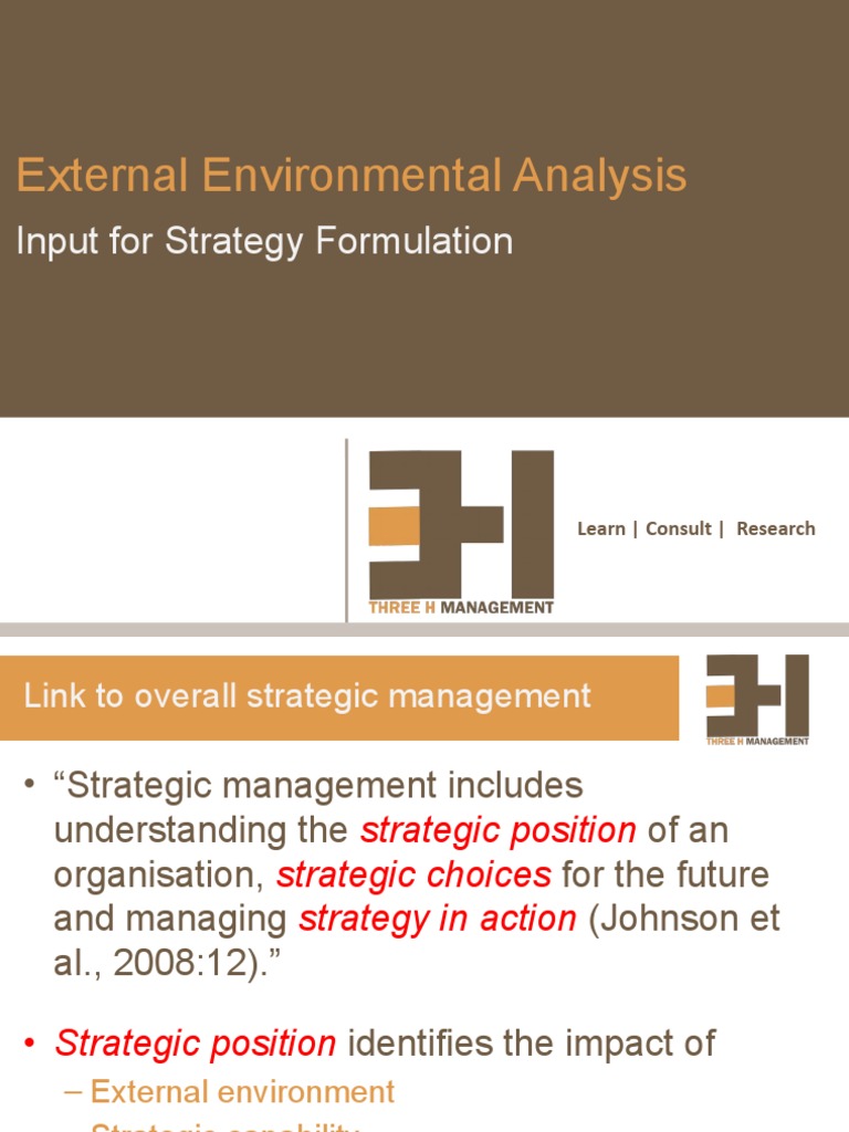 External Environmental Analysis | PDF | Strategic Management | Competition