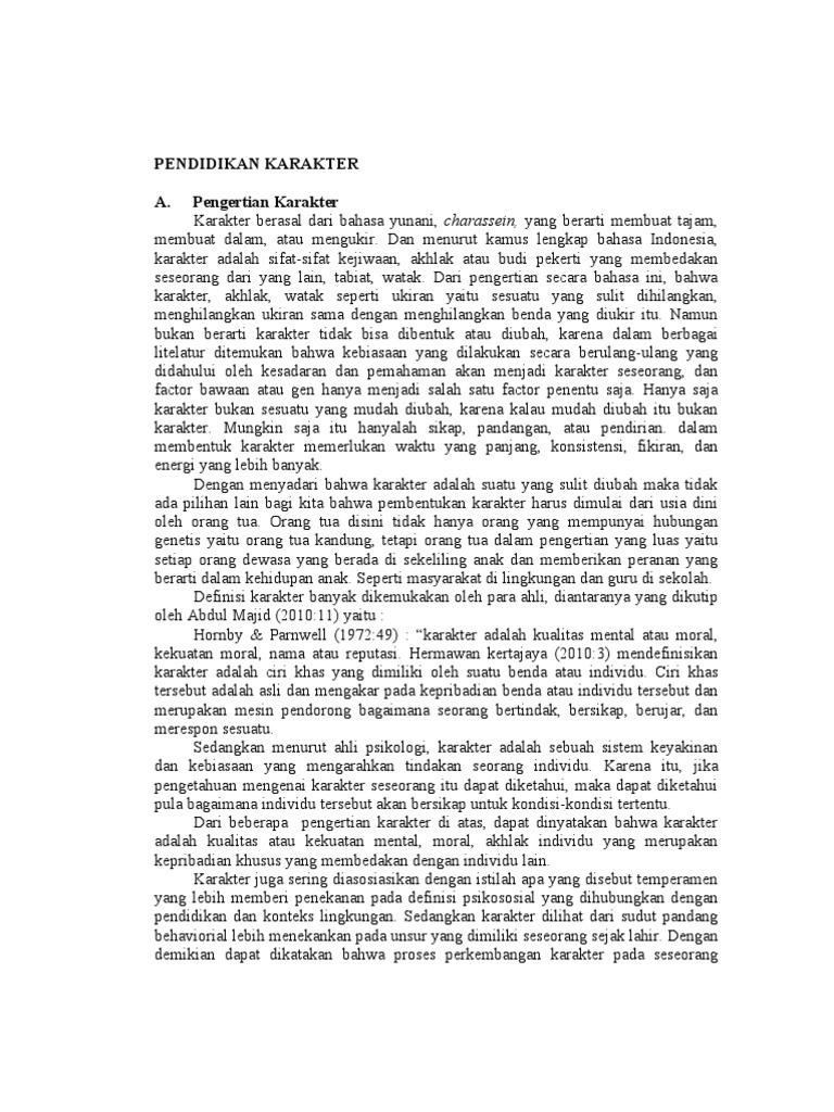Pendidikan Karakter | PDF