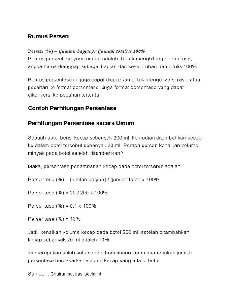 Rumus Persen | PDF