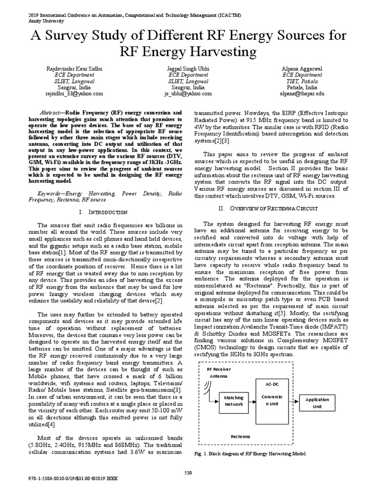 2.A Survey Study of Different RF Energy Sources For RF Energy ...