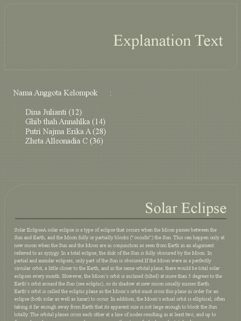 Explanation Text | Download Free PDF | Solar Eclipse | Eclipse