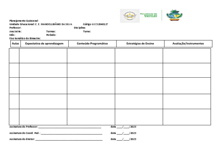 Planejamento Quinzenal 2023 6°ano LP | PDF