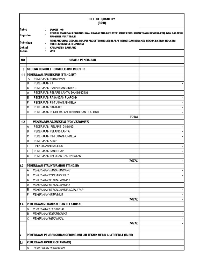 BOQ Fix Politera 18092019 OK | PDF