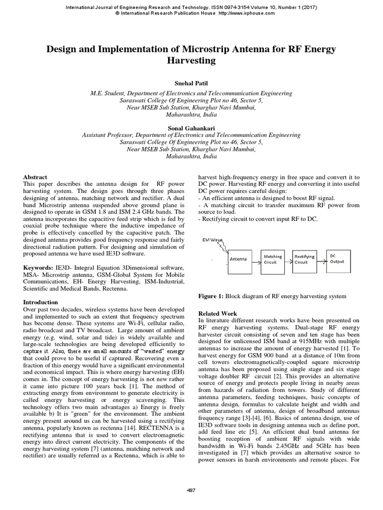 5.design and Implementation of Microstrip Antenna For RF Energy | PDF ...