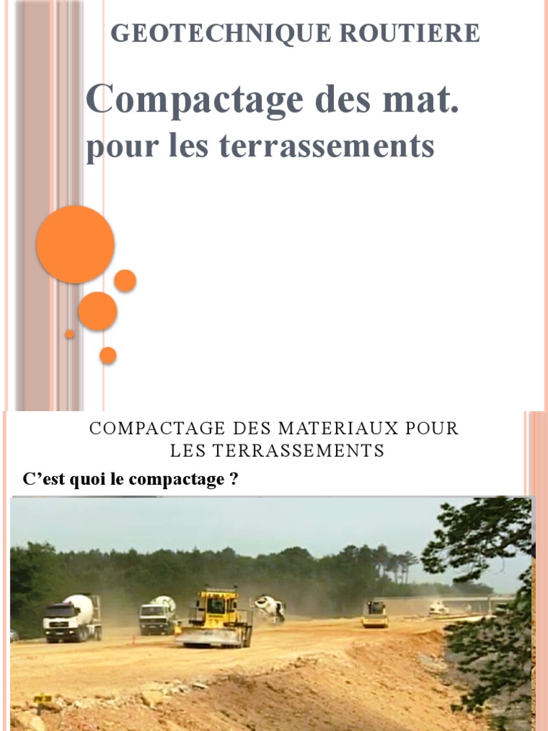 Compactage des matériaux en terrassement | PDF