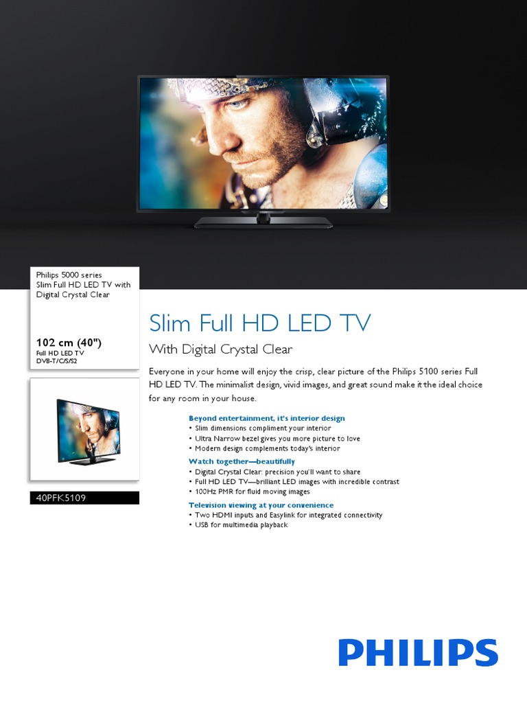 Philips 40pfk5109 - 12-Eng | PDF | Hdmi | Television