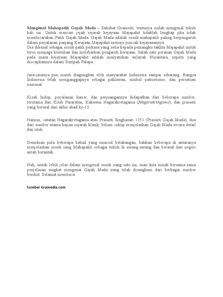 Mengenal Mahapatih Gajah Mada | PDF