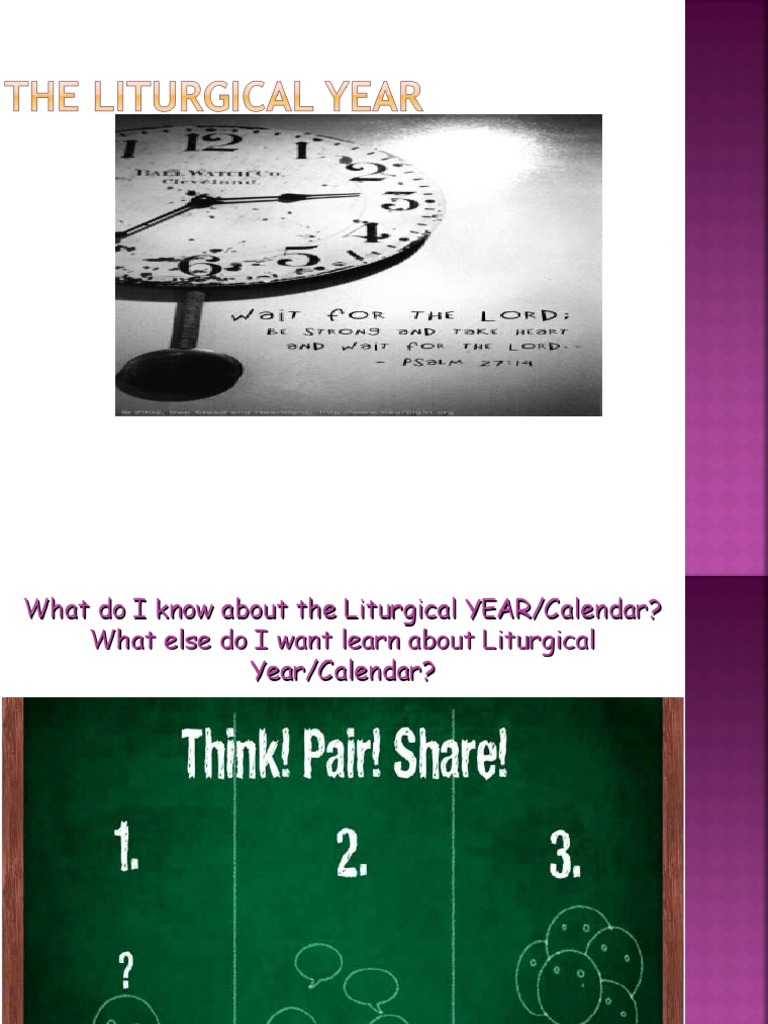 Understanding the Liturgical Calendar | PDF | Liturgical Year | Advent
