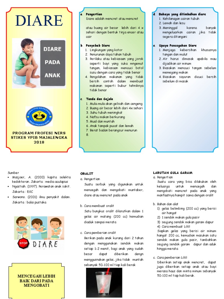Leaflet Diare Pada Anak | PDF
