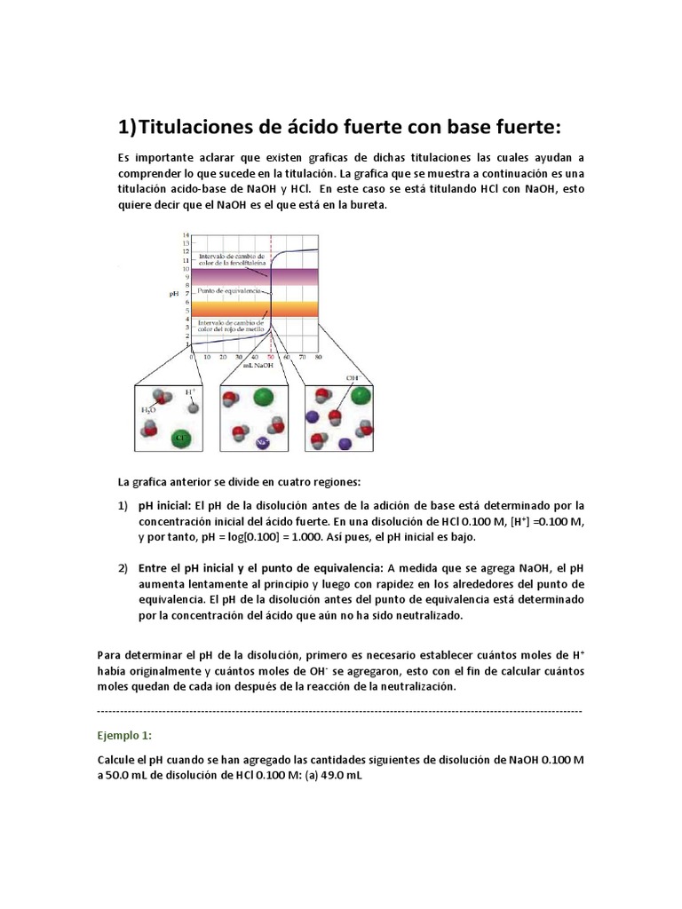 Titulaciones Ácido Base Resumen | PDF | Química | Valoración