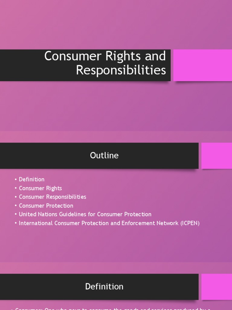 Consumer Rights and Responsibilities | PDF | Consumer Protection ...