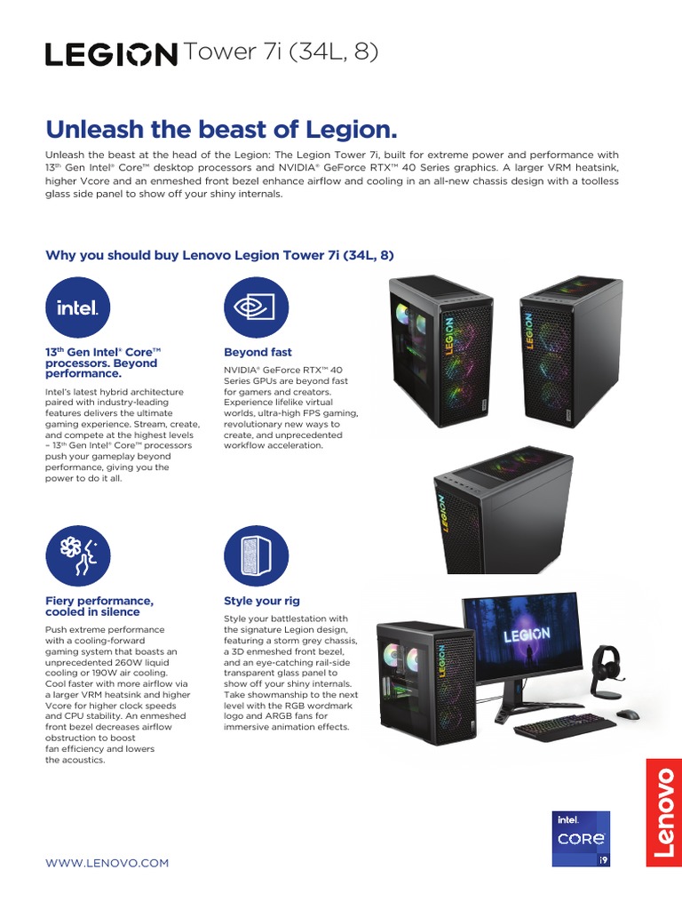 New Legion Tower 7i 34L 8 - Intel - 7594L4DF | PDF | Intel | Usb