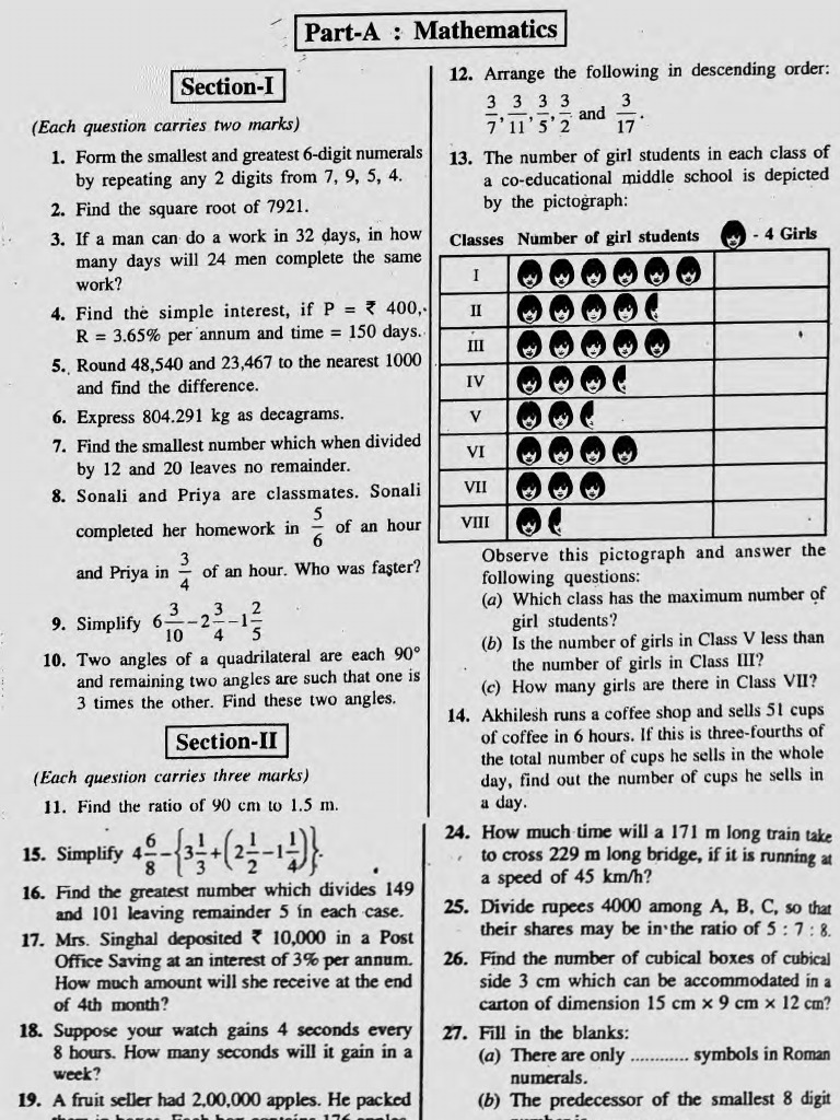 Sainik School Question Paper 2017 | PDF