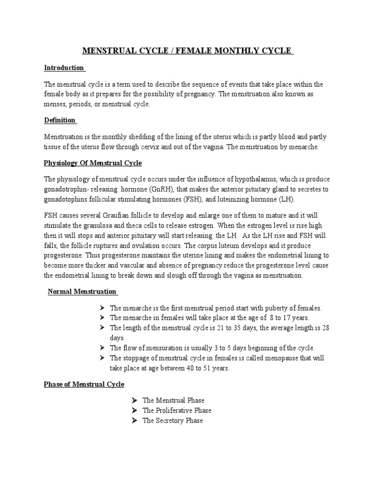 Menstrual Cycle | PDF