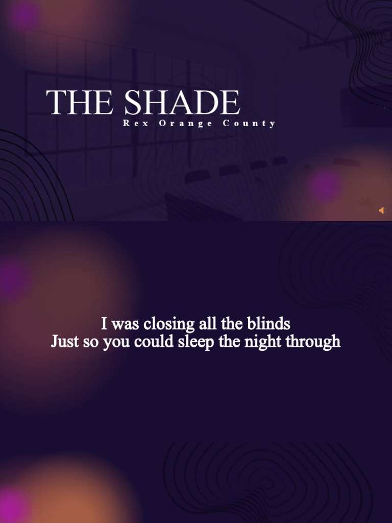 The Shade Lyrics by Rex Orange County | PDF