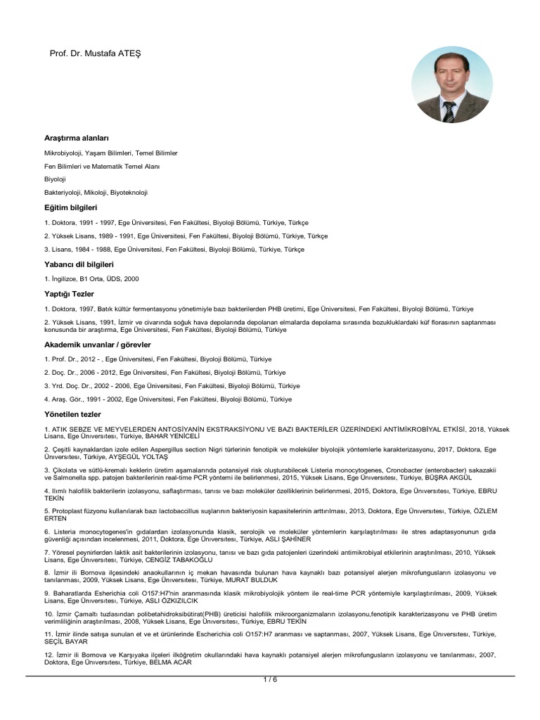 Prof. Dr. Mustafa ATEŞ | PDF