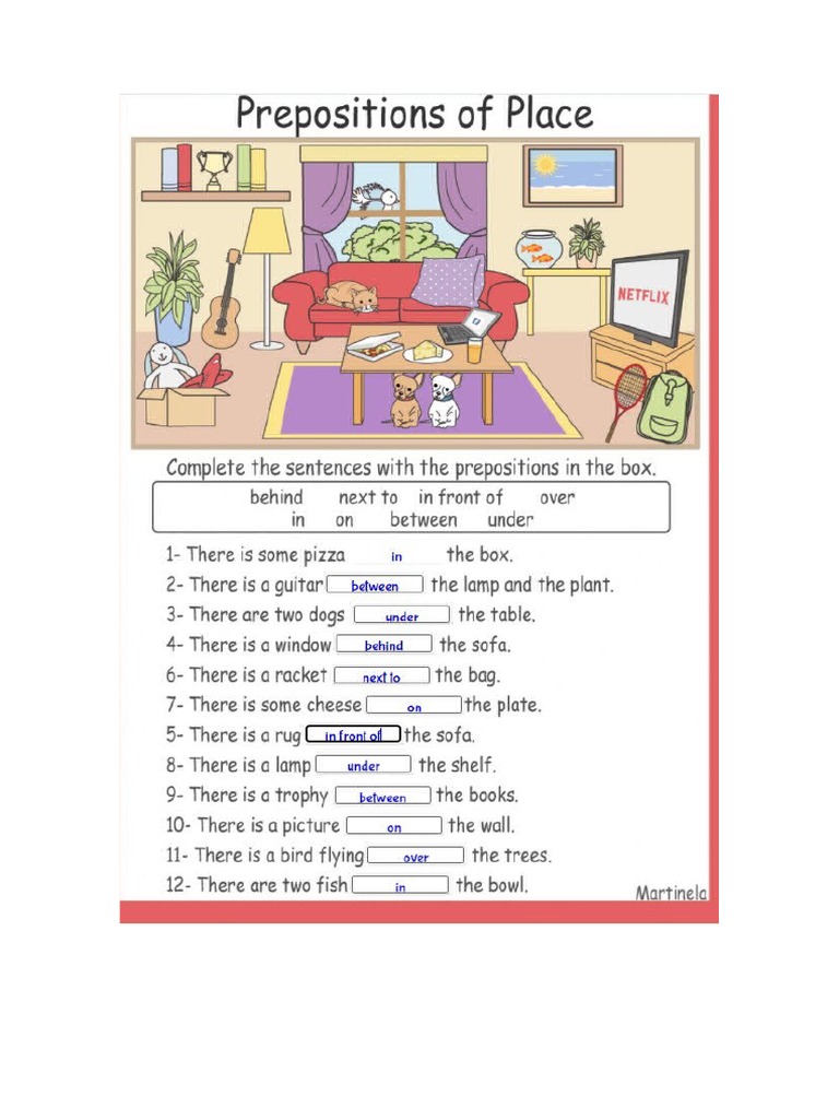 Prepositions of Place | PDF