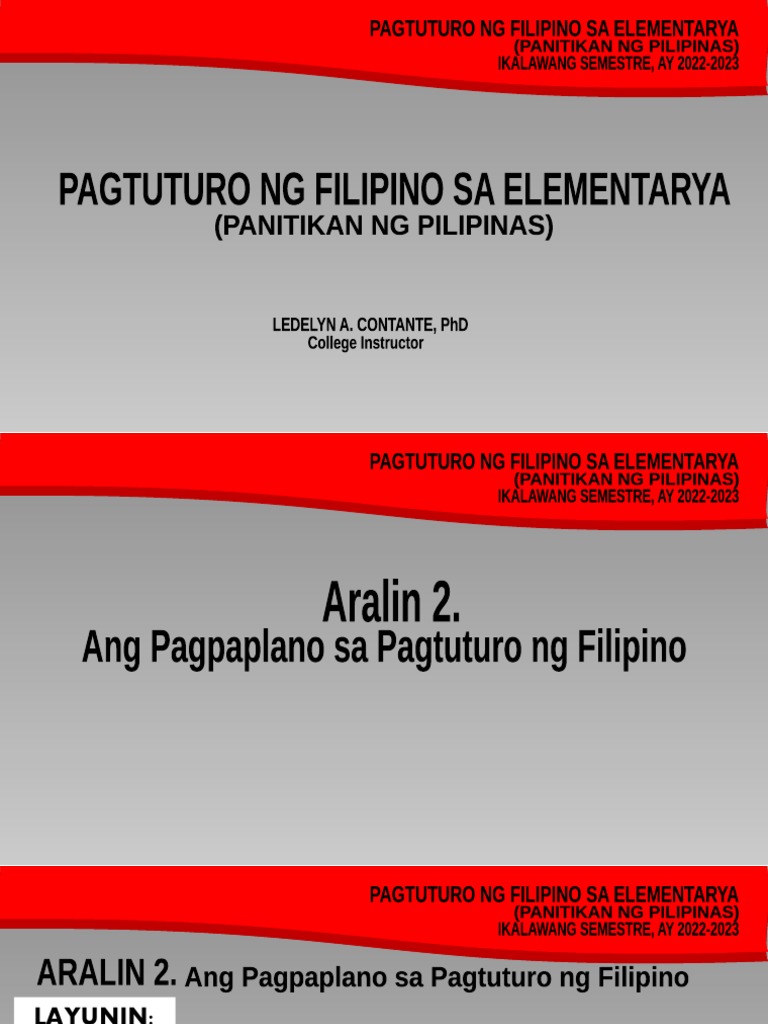 3G - Fil - Aralin 2 | PDF