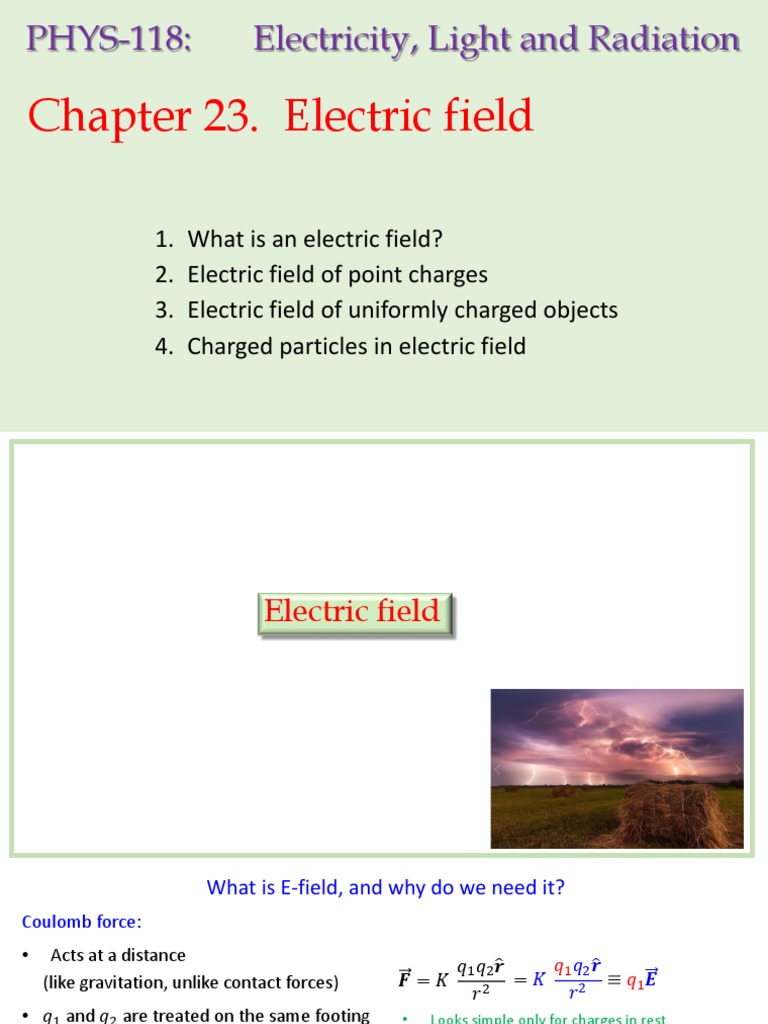 Understanding Electric Fields Through Examples of Point Charges, Dipoles, and Continuous Charge ...