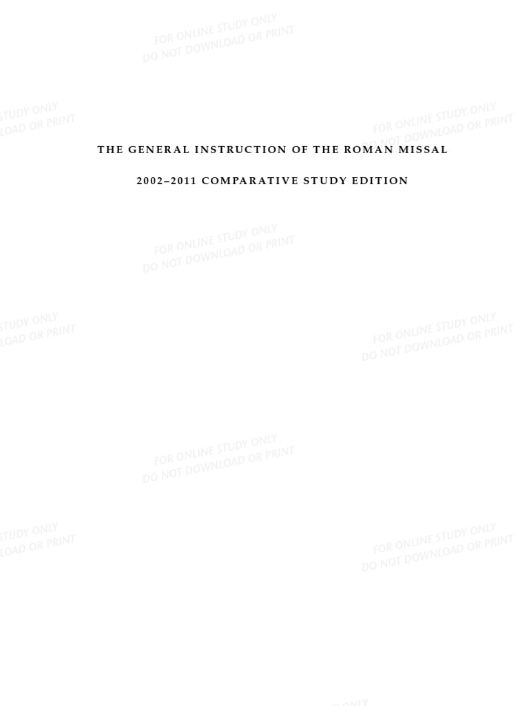 The General Instruction of The Roman Missal | PDF | Eucharist | Mass ...