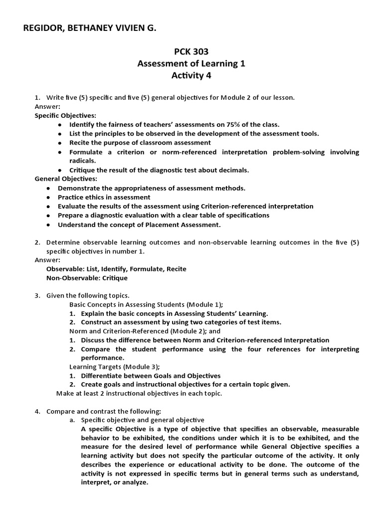 Activity 4 Pdf Educational Assessment Learning