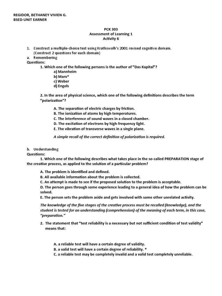 Activity 6 | PDF | Pragmatism | Test (Assessment)