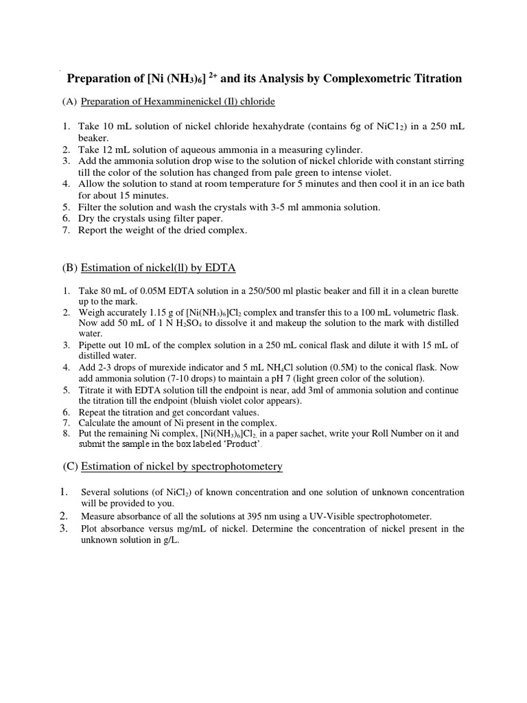 Ni EDTA | PDF