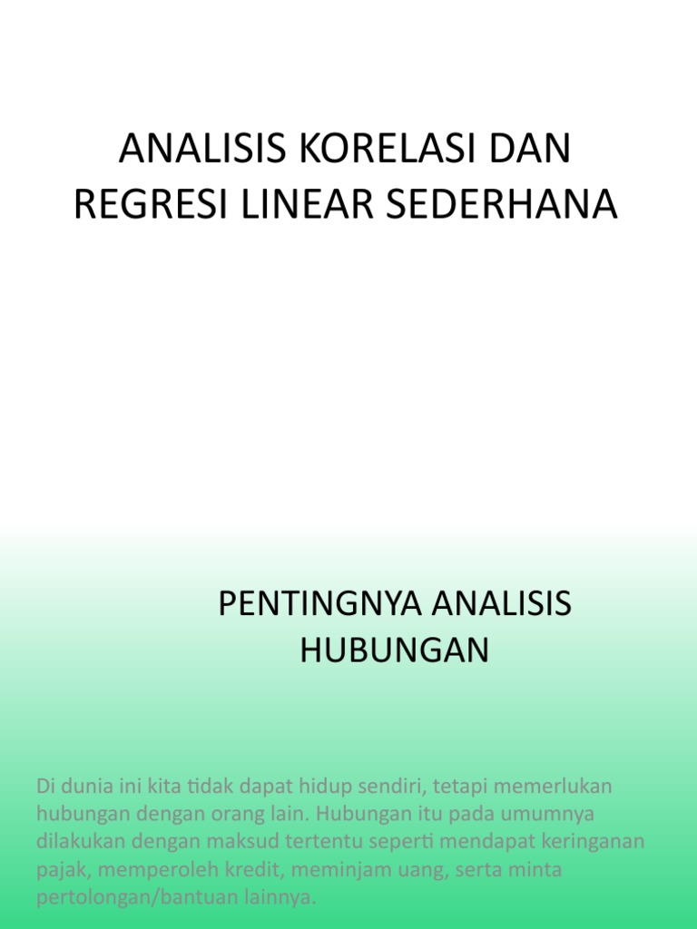 Regresi Linier Sederhana | PDF
