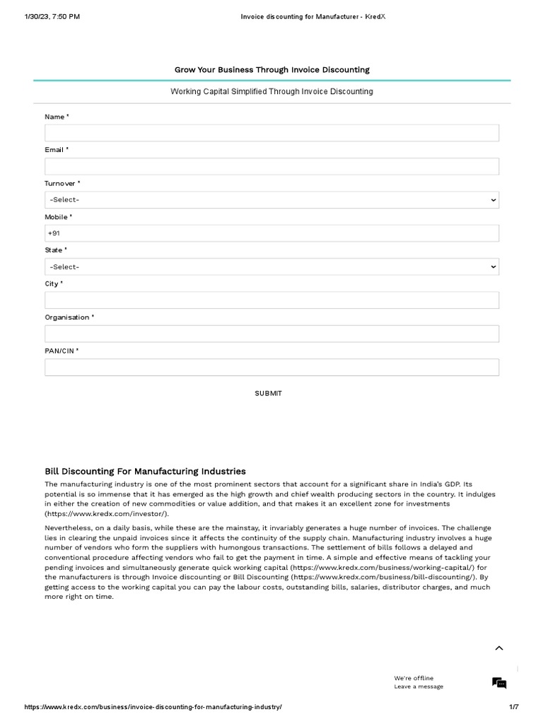 Invoice Discounting For Manufacturers | Download Free PDF | Factoring ...