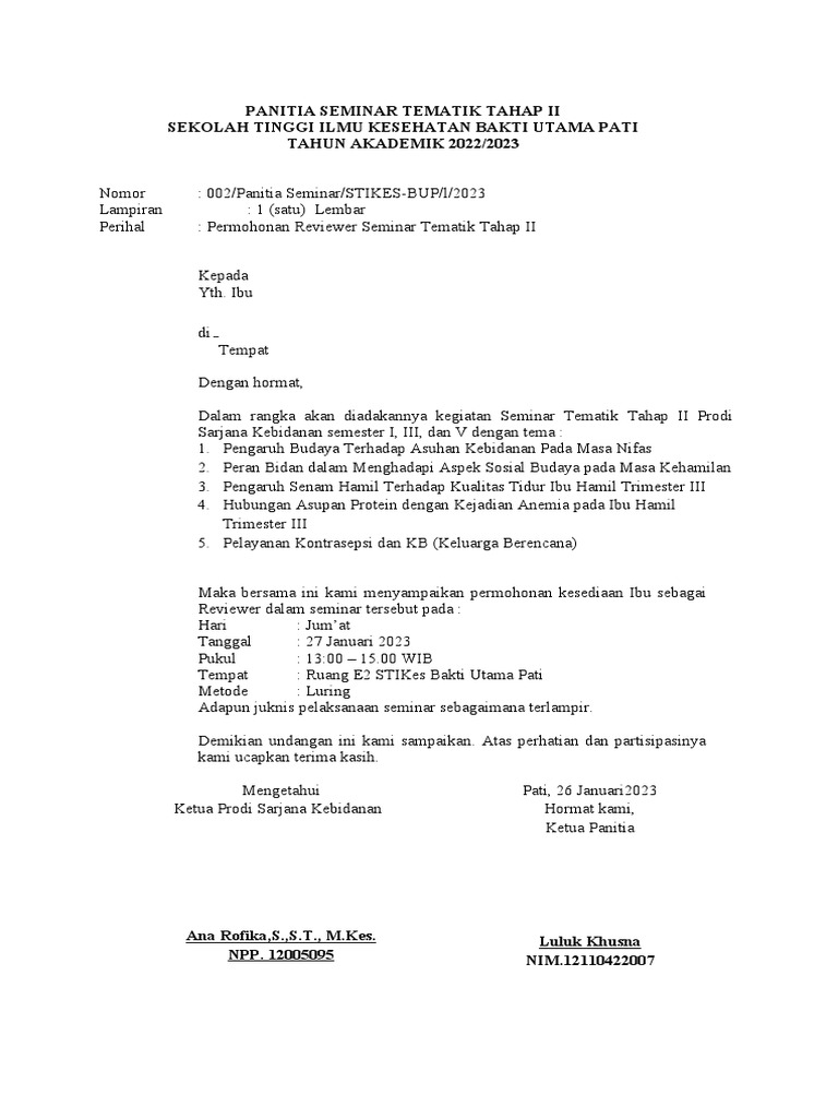 Seminar Bidan STIKes BUP 2023 | PDF