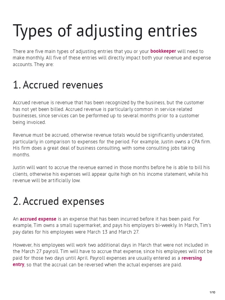 How To Prepare Adjusting Entries - Step-By-Step (2023) | PDF | Accrual ...