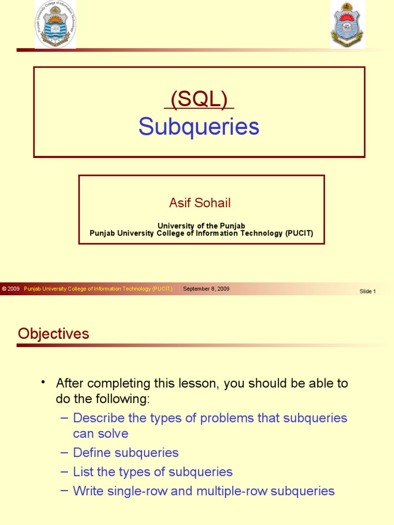 Sql 6 Subquery Pdf Data Management Databases 
